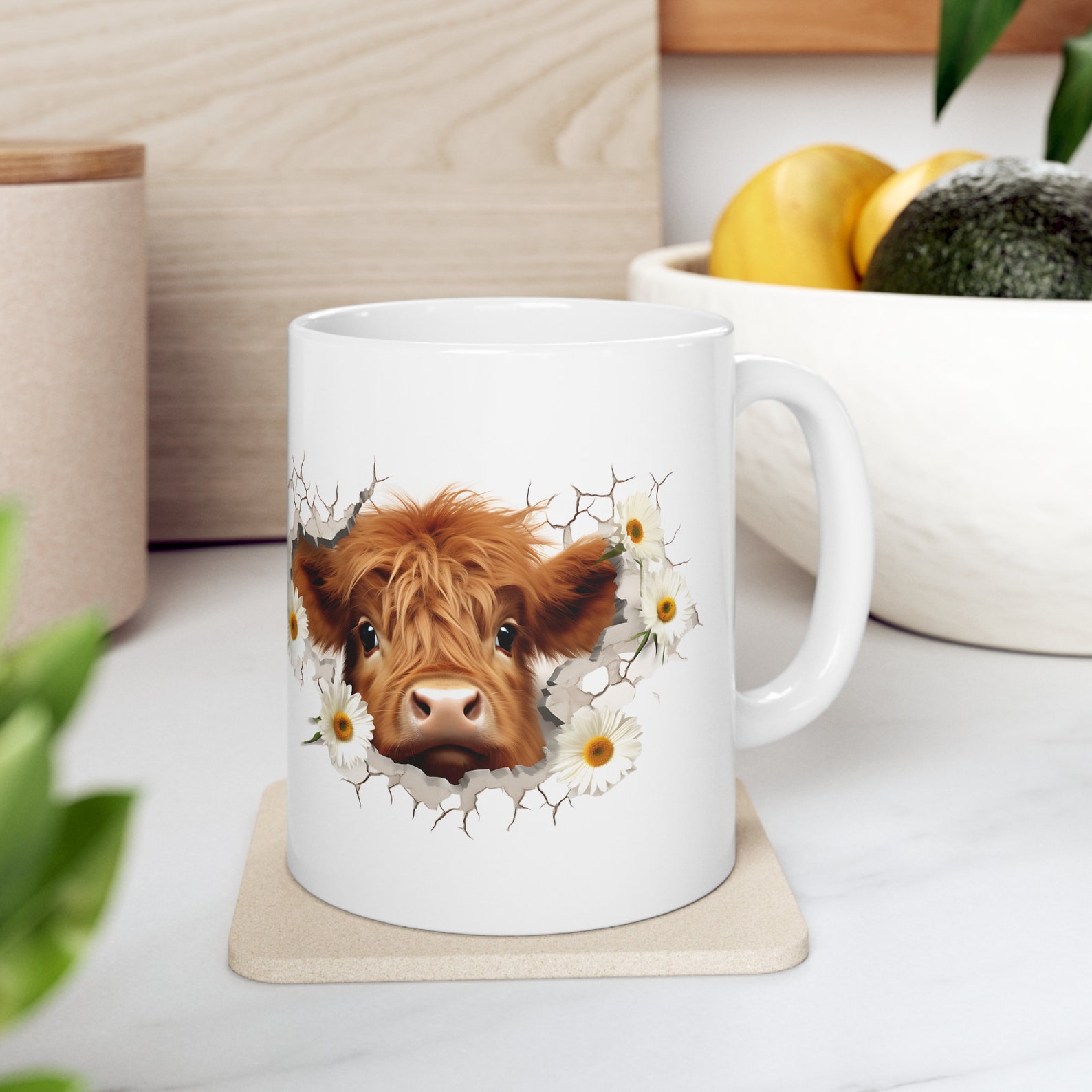 3D Highland Cow Mug Ceramic Mug 11oz Cute Highland Cow Gift - Etsy