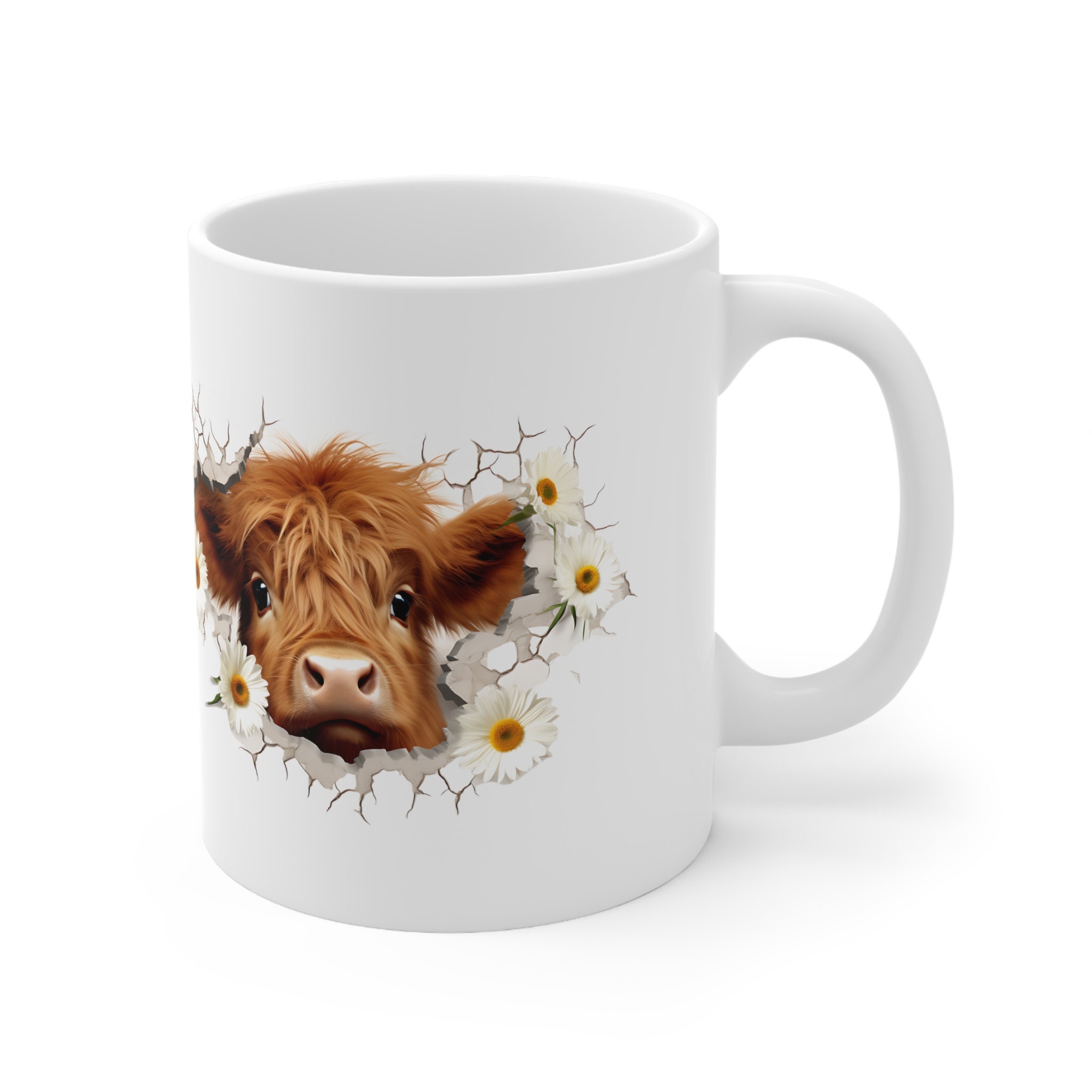 3D Highland Cow Mug Ceramic Mug 11oz, Cute Highland Cow, Gift for Her ...