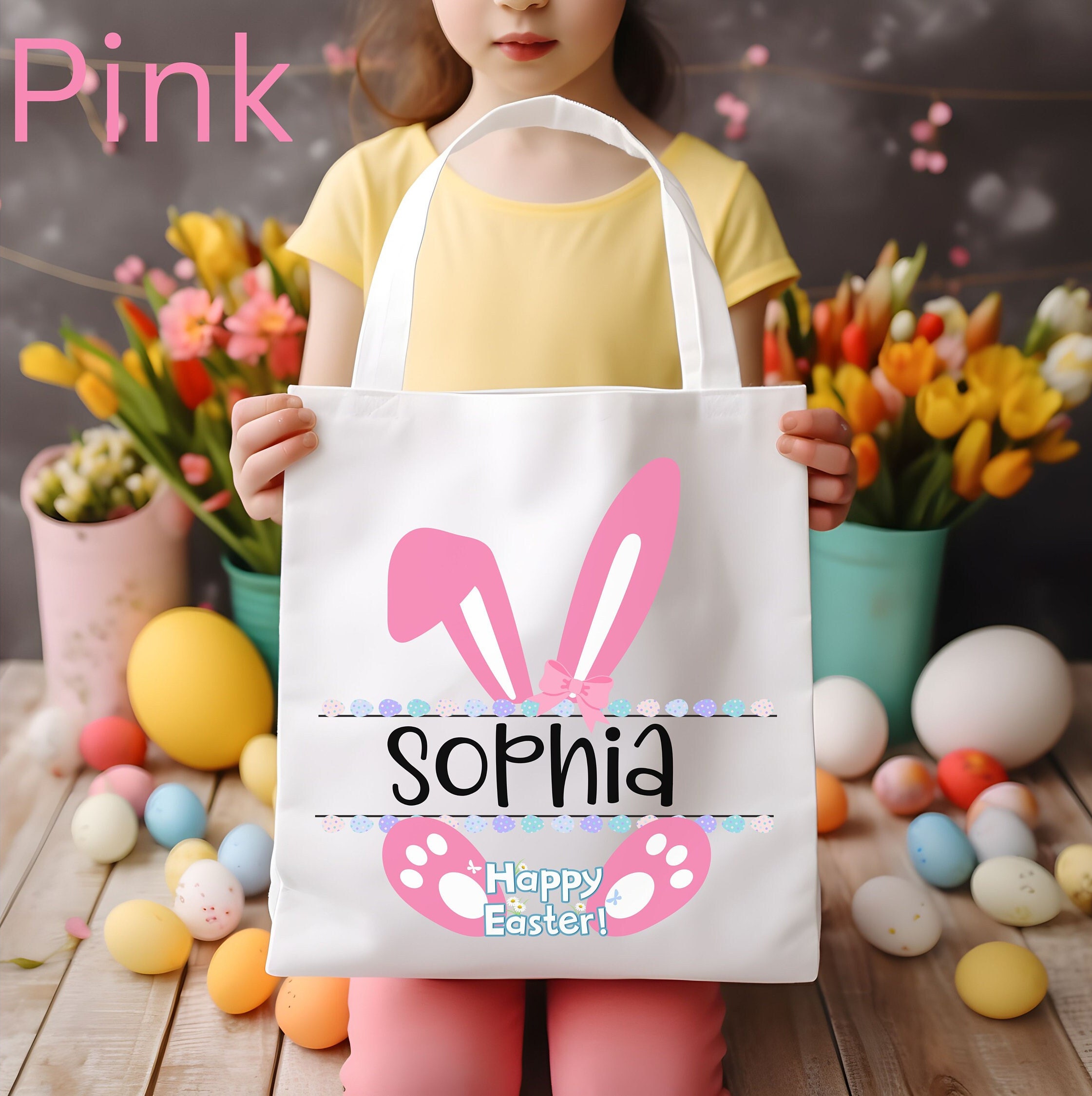 Personalized Easter Tote Bag Easter Egg Hunt Boy Girl Easter Basket ...