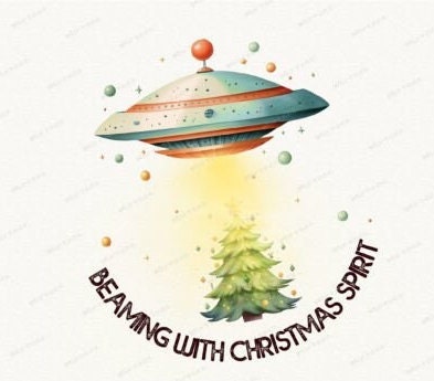 Funny Christmas Alien Bundle, Digital File, PNG Printable, File ...