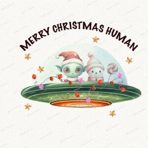Funny Christmas Alien Bundle, Digital File, PNG Printable, File ...