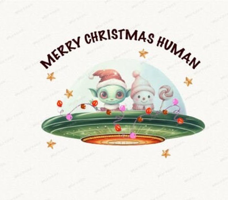 Funny Christmas Alien Bundle, Digital File, PNG Printable, File ...