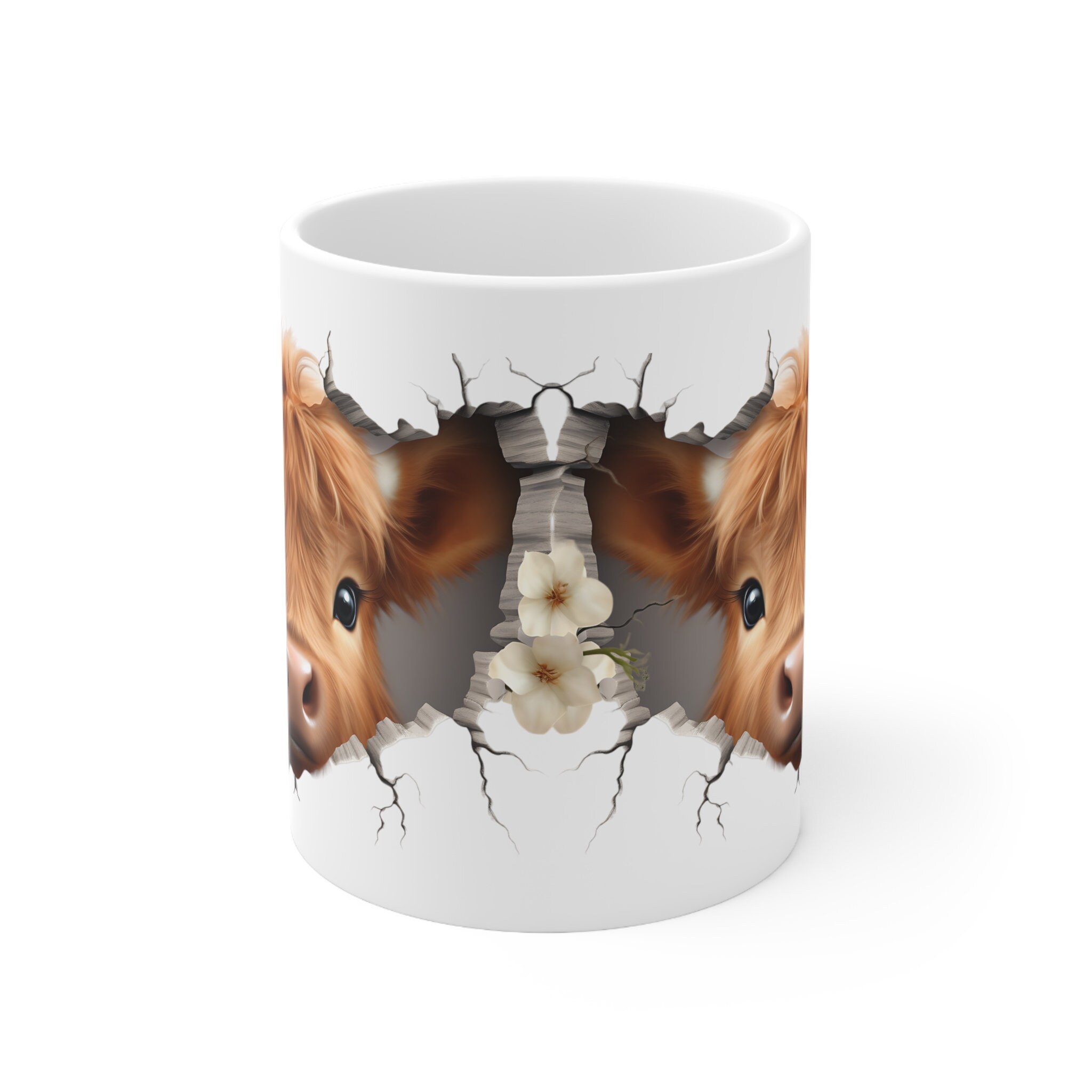 3D Highland Cow Mug Ceramic Mug 11oz, Cute Highland Cow, Gift for Her ...