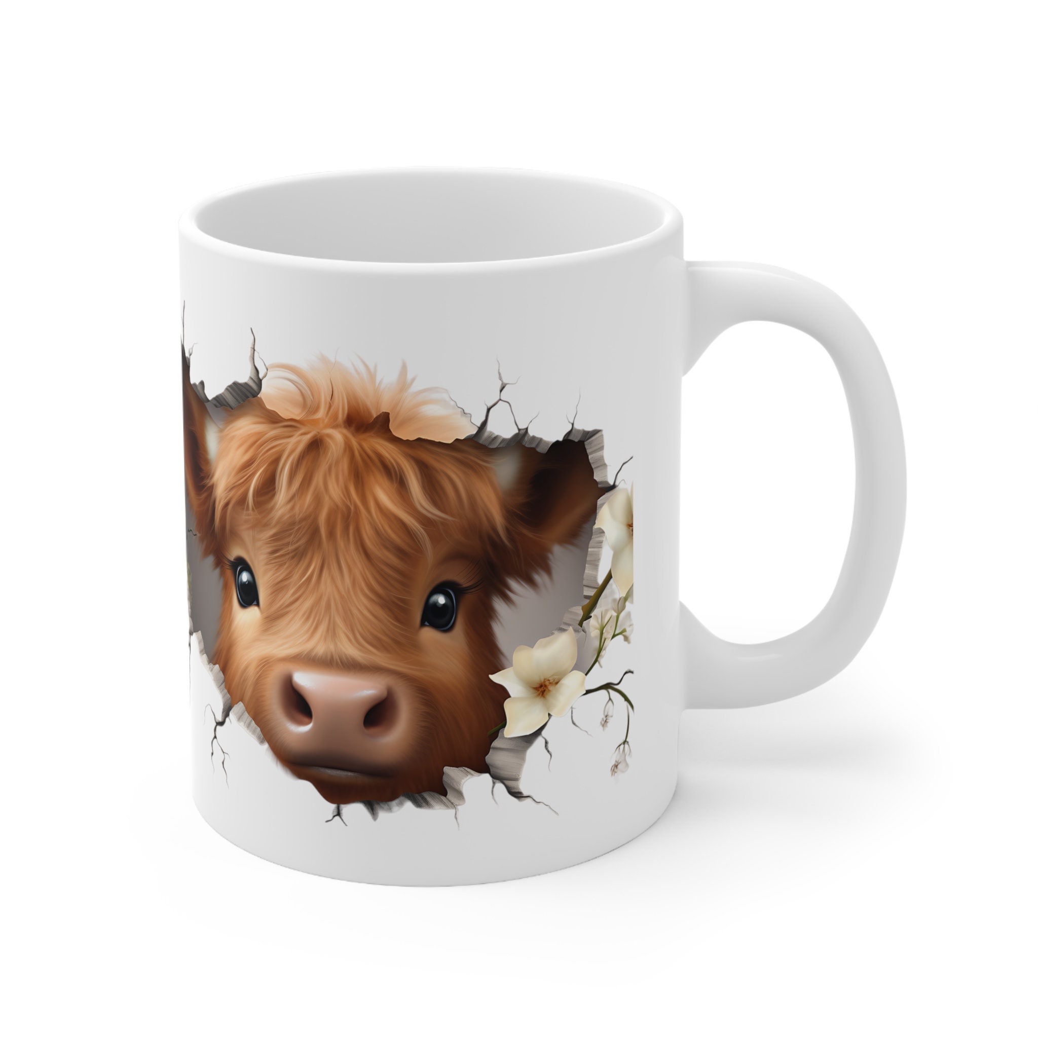 3D Highland Cow Mug Ceramic Mug 11oz, Cute Highland Cow, Gift for Her ...