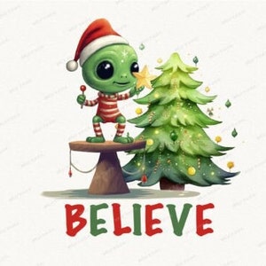 Funny Christmas Alien Bundle, Digital File, PNG Printable, File ...