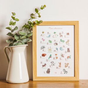 Affiche abécédaire A4 sur le thème des animaux, poster pour apprendre l ...