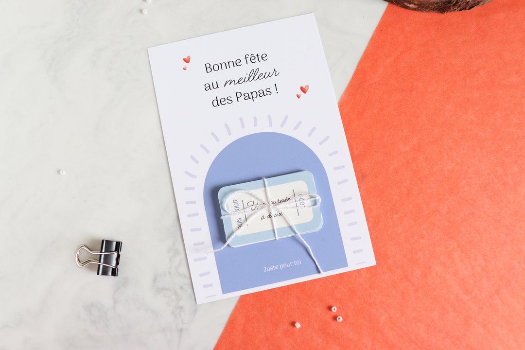 Carte Fête Des Pères, Mères Illustrée Avec Coupons Bon Pour à ...