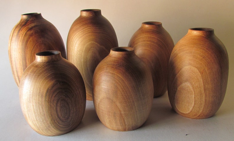0028 Moroccan Walnut Wood Mini Vases - Etsy