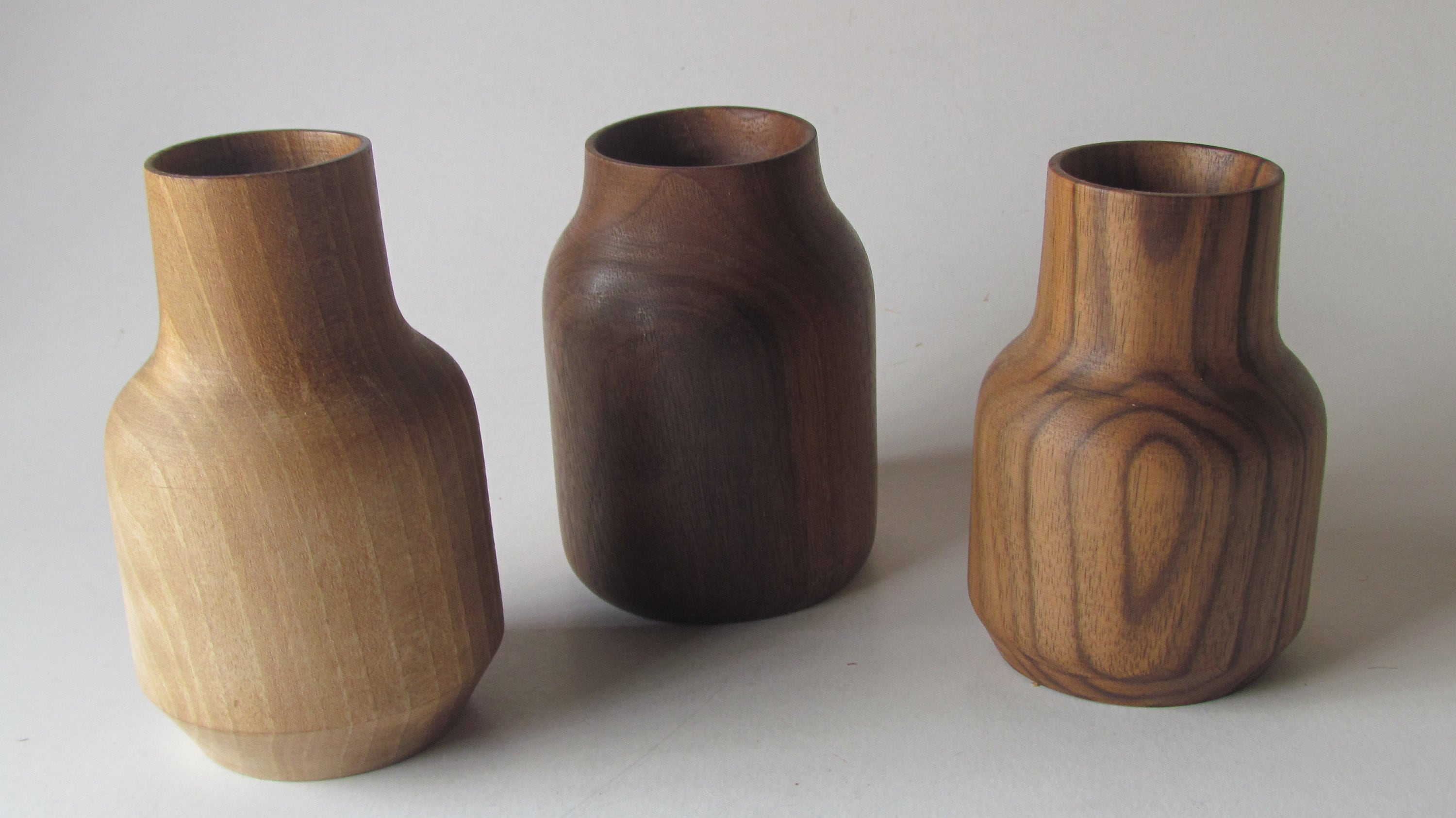 0049 Moroccan Walnut Wood Vases - Etsy