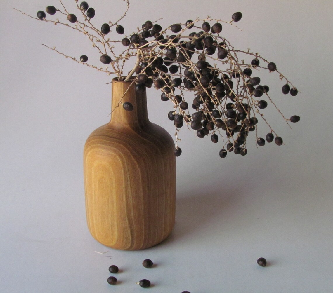 009 Moroccan Walnut Wood Vases - Etsy