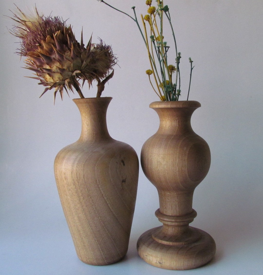 005 Moroccan Walnut Wood Vases - Etsy