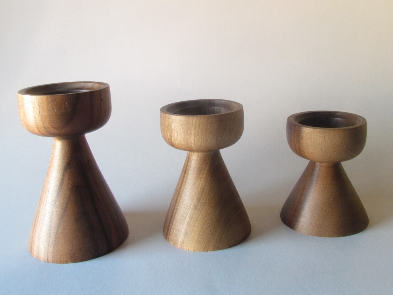 0014 Moroccan Walnut Wood Mini Candlestick - Etsy