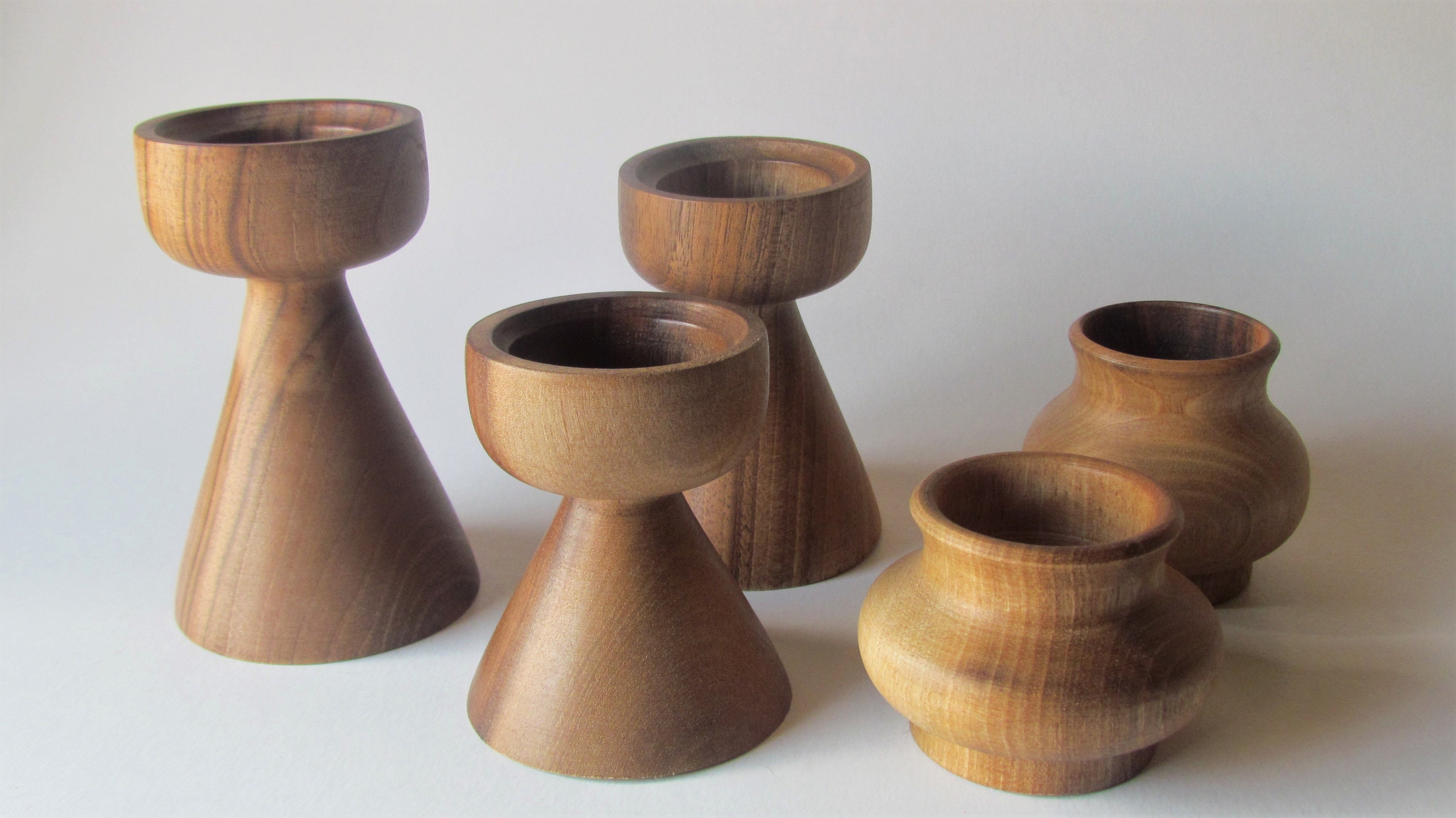 0014 Moroccan Walnut Wood Mini Candlestick - Etsy