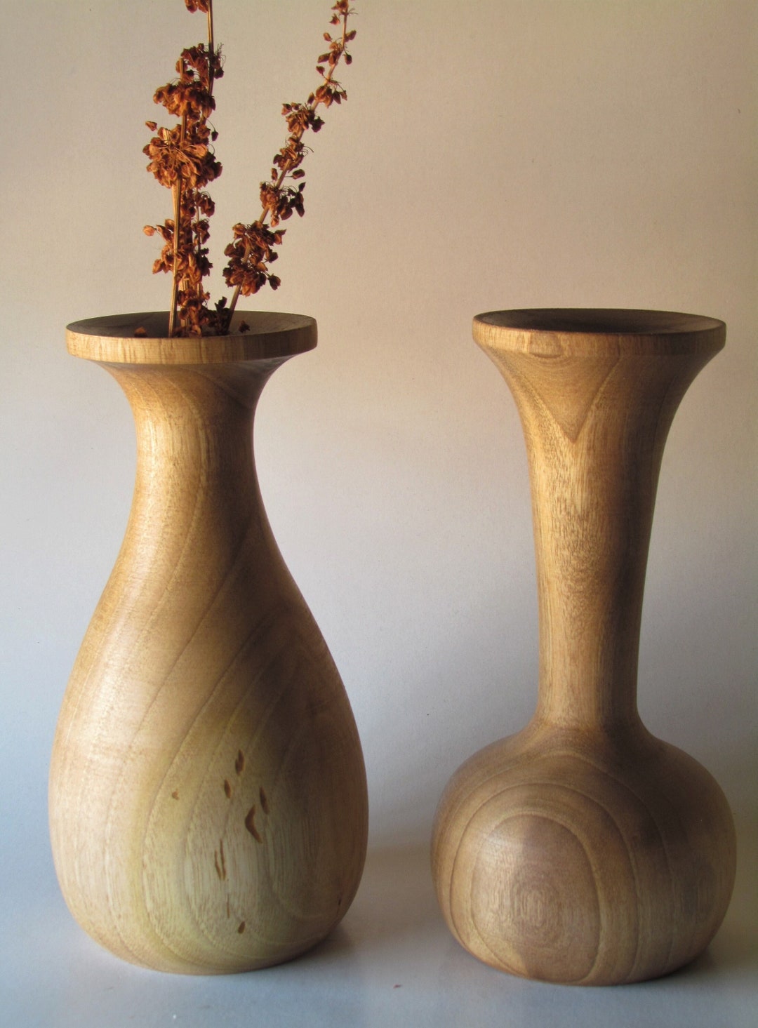 0023 Moroccan Walnut Wood Vases - Etsy