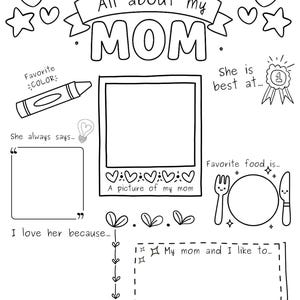 Adorable Mother's Day Activity for Kids: Printable Worksheet - - All ...