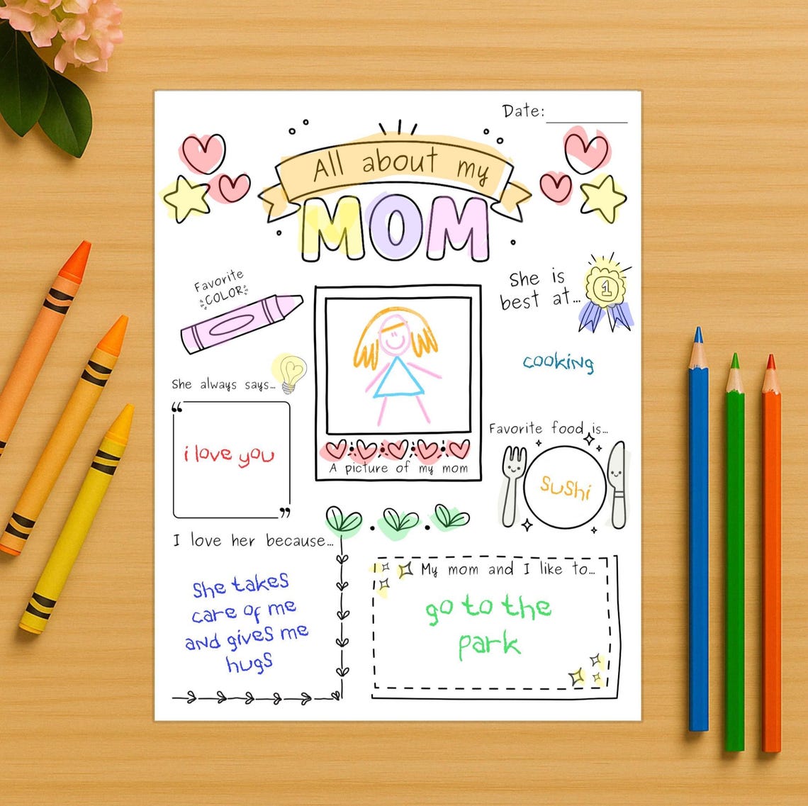 Adorable Mother's Day Activity for Kids: Printable Worksheet - - All ...