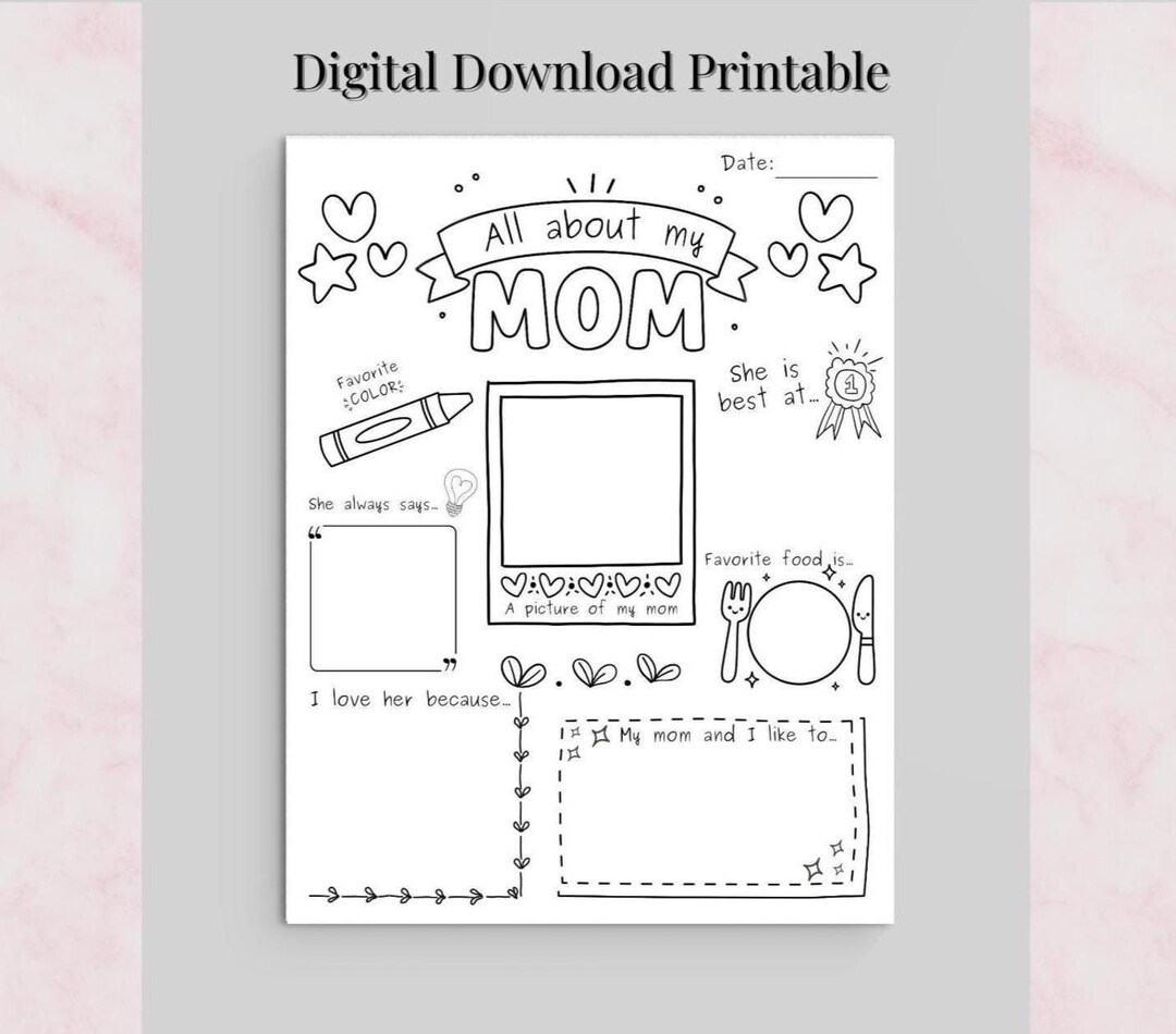 Adorable Mother's Day Activity for Kids: Printable Worksheet - - All ...