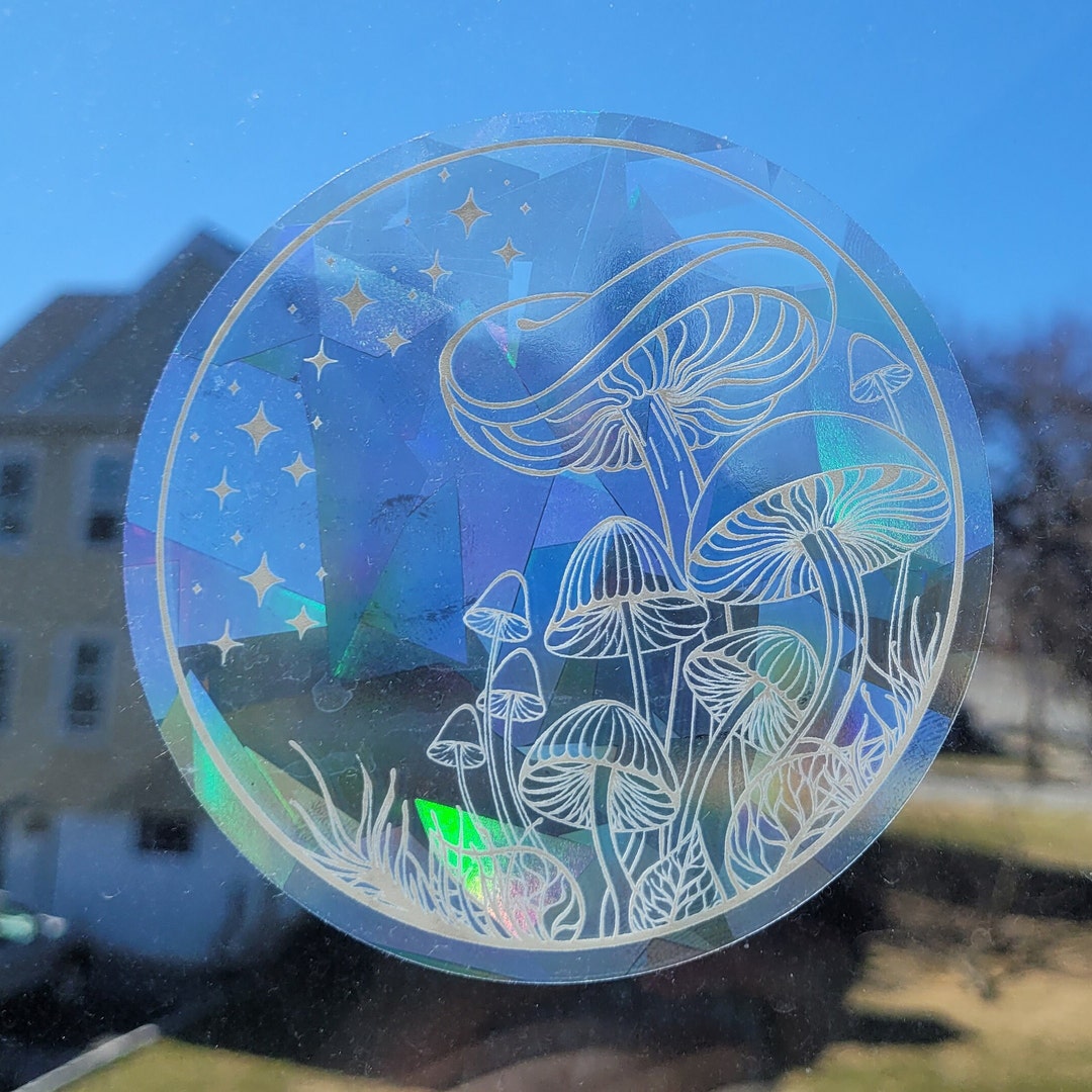 Mushroom Sun Catcher Decal, Prism Window Sticker - Etsy