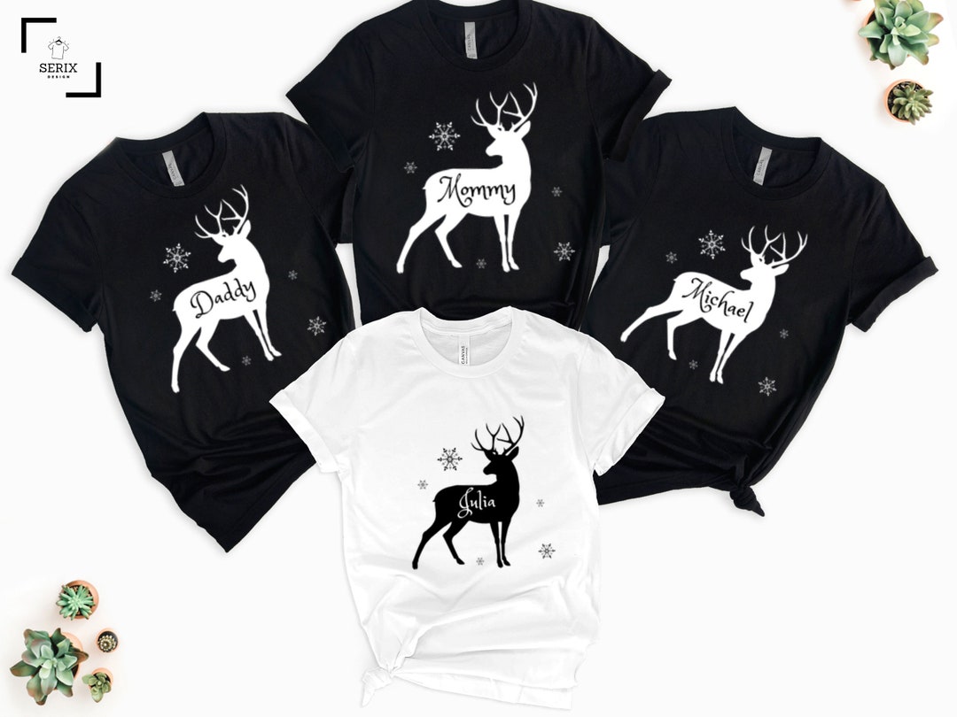Reindeer Christmas Shirts Personalized Reindeer Family - Etsy