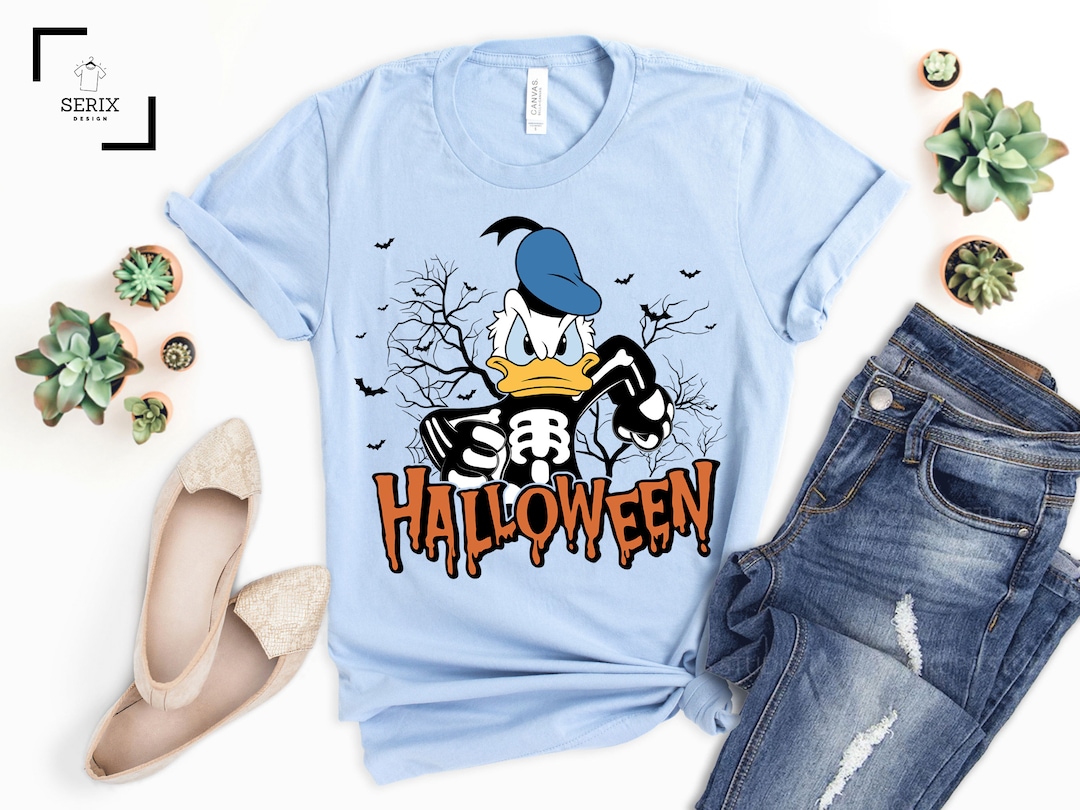 Donald Duck Disney Halloween Shirt, Disney Halloween Skeleton Shirt ...