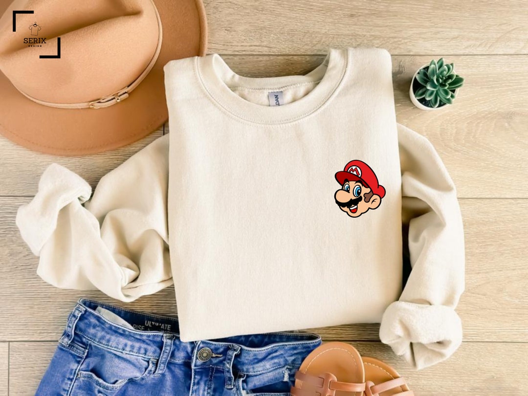 Embroidered Super Mario Sweatsihrt, Nintendo Super Mario T-shirt ...