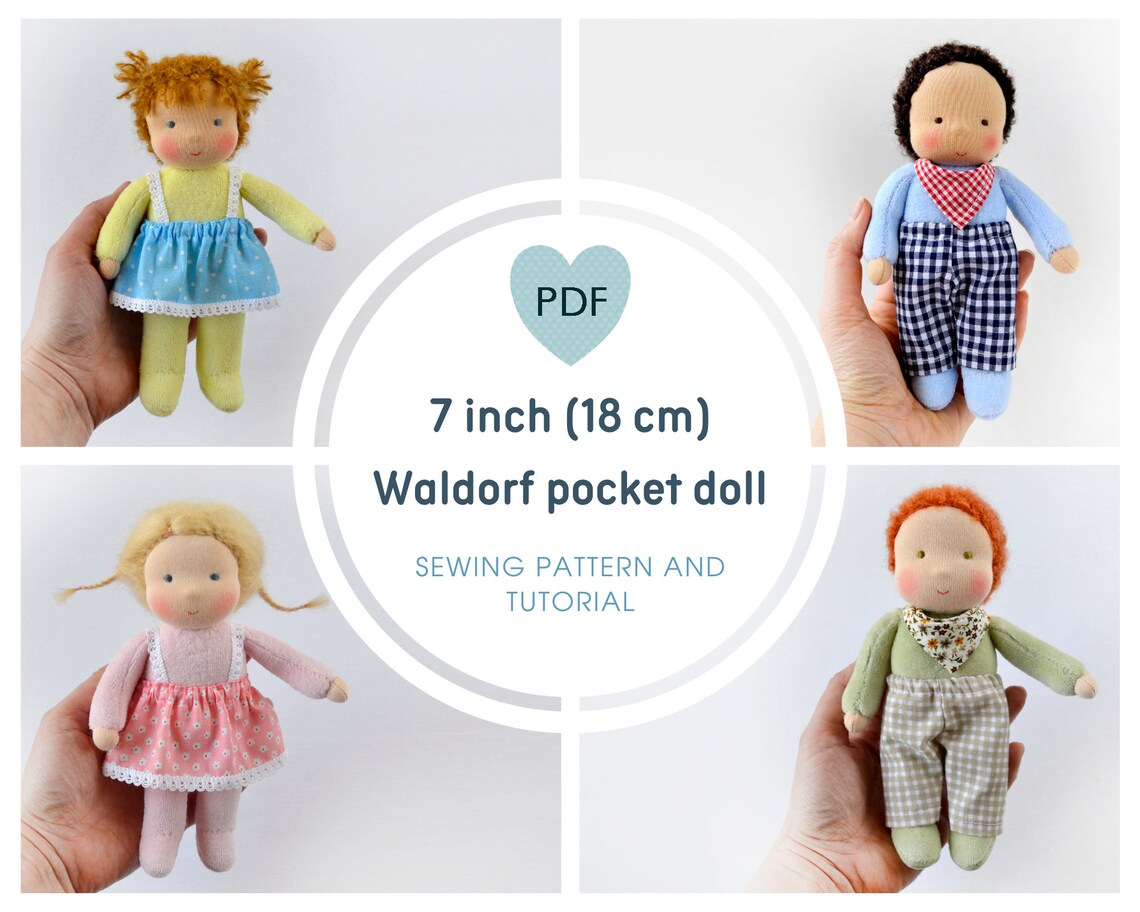 DIY Waldorf Pocket Doll 7 Inch 18 Cm Tall. PDF Sewing - Etsy UK