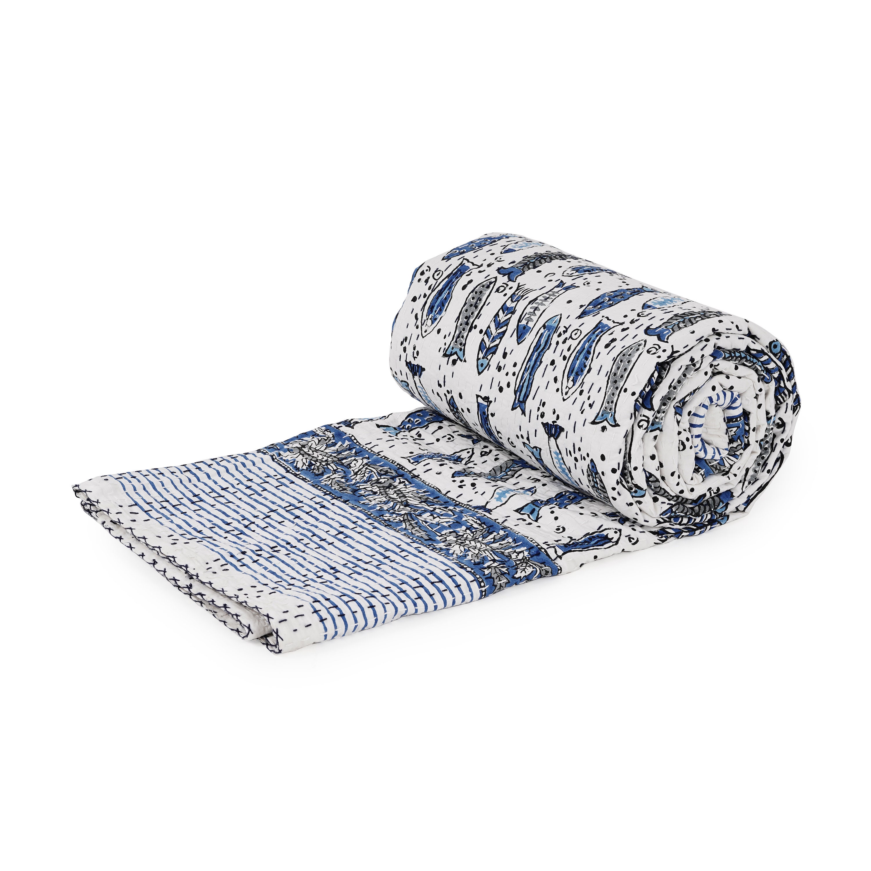 Queen Size Bedspread, Indian Cotton Block Print Bedspread Bohemian Boho ...