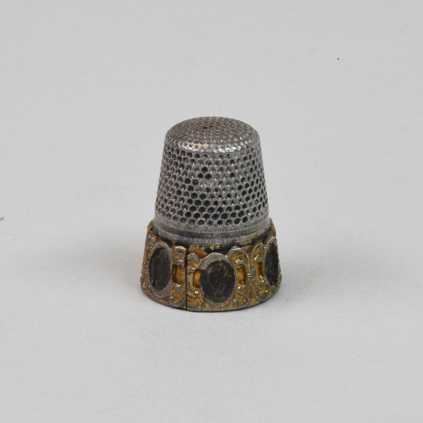Vintage German Sterling Silver Gold Plated Thimble With Coral - Etsy