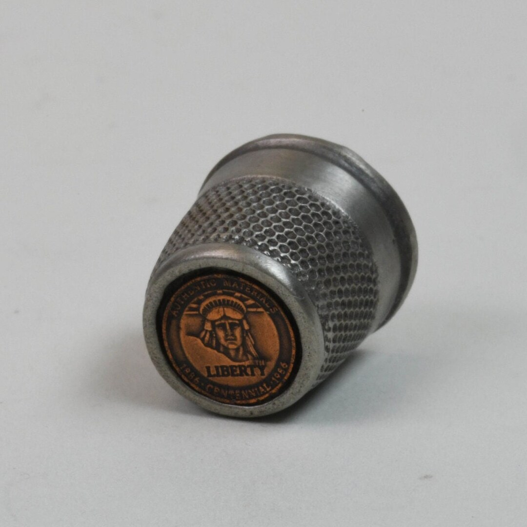 Vintage Pewter Souvenir Thimble Statue of Liberty 100th Anniversary - Etsy