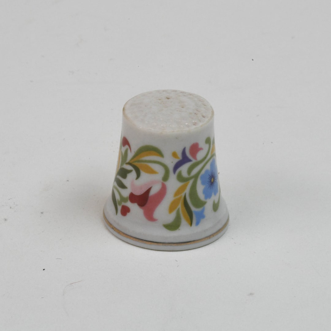 Vintage Porcelain Avon Thimble With Flowers and Leaves - Etsy