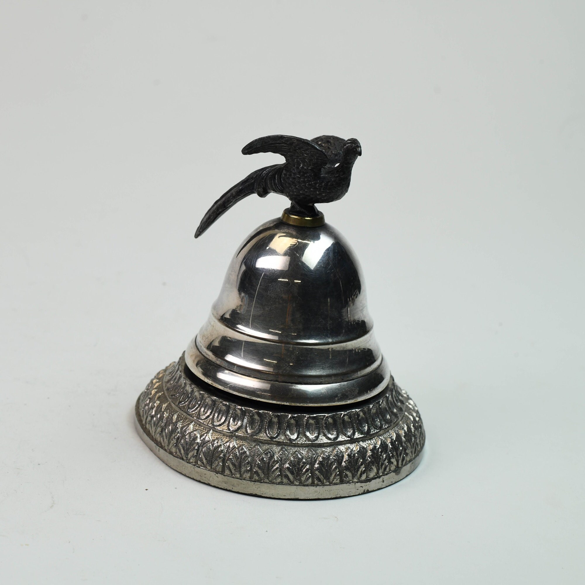 Vintage Silver Plated Tap Bell With Pheasant Finial Missing - Etsy
