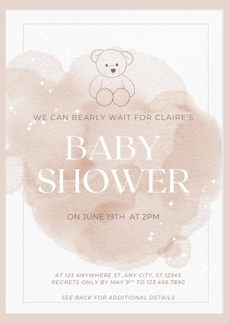 We Can Bearly Wait Baby Shower Invitation - Gender Neutral - Etsy