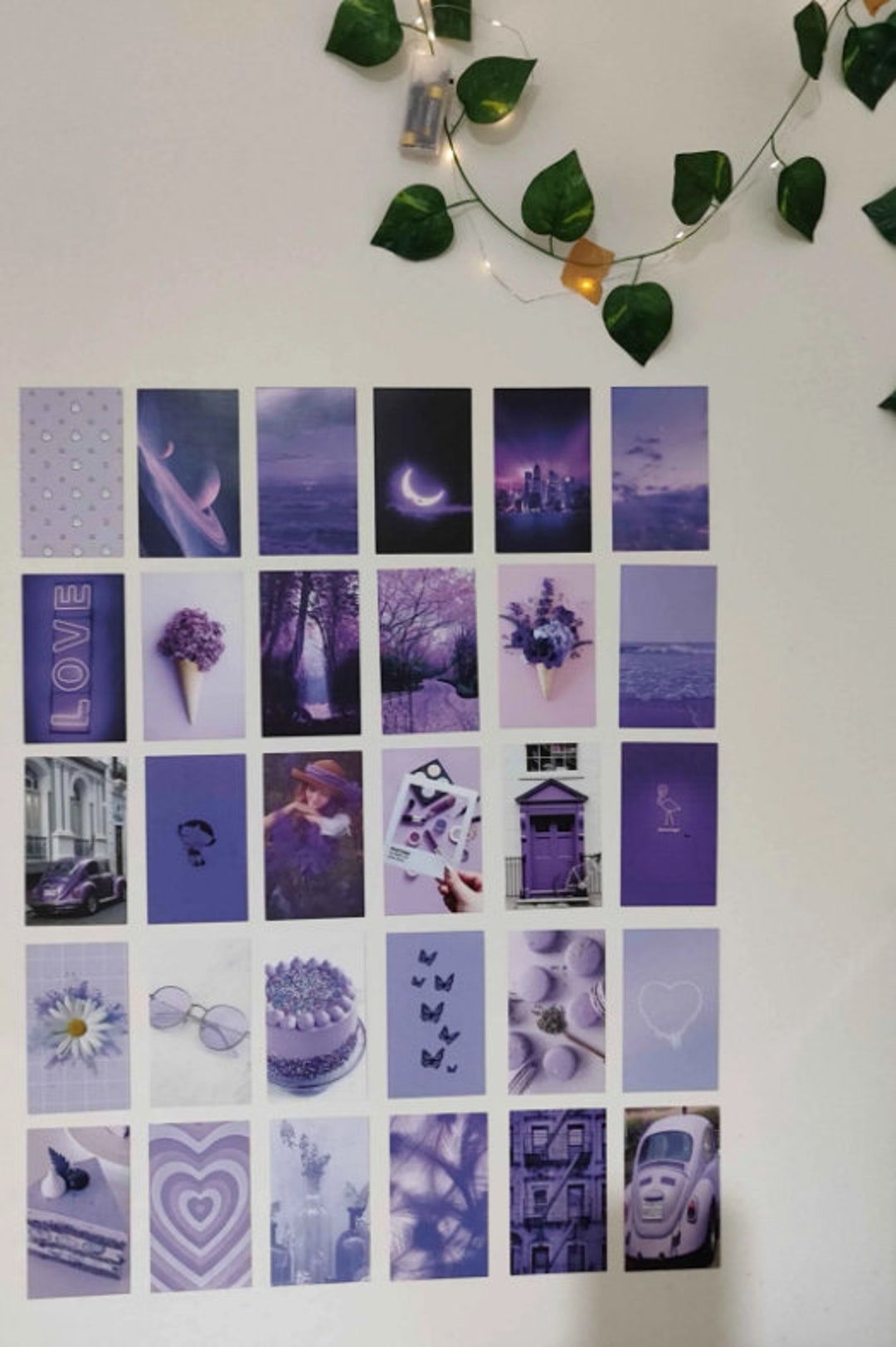 Purple Wall Poster Set of 30 Room Decor Lilac Poster Set Purple Lover ...