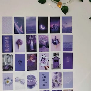 Purple Wall Poster Set of 30 Room Decor Lilac Poster Set Purple Lover ...
