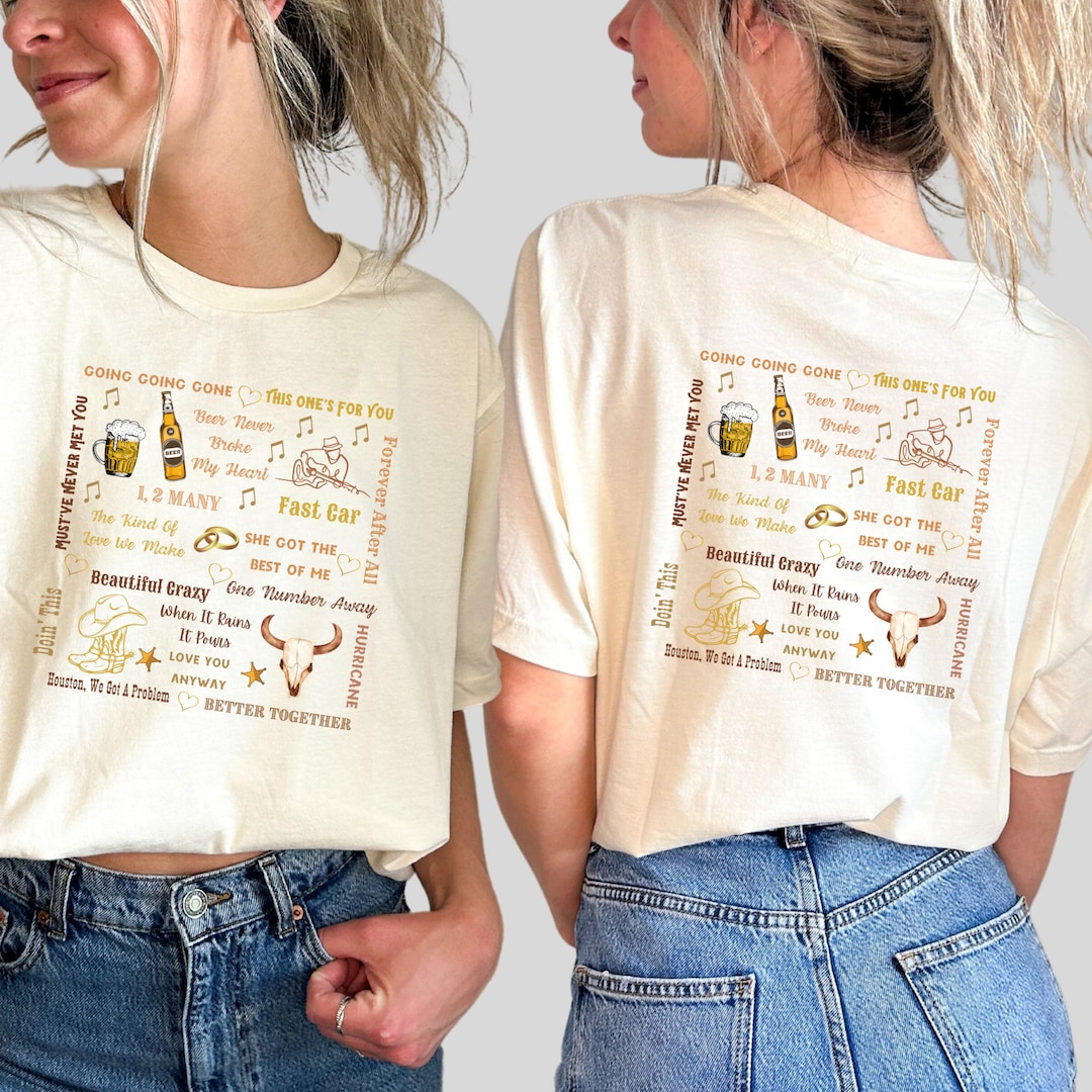Luke Combs Shirt, Luke Combs World Tour 2023 Shirt, Song Lyrics Shirt ...