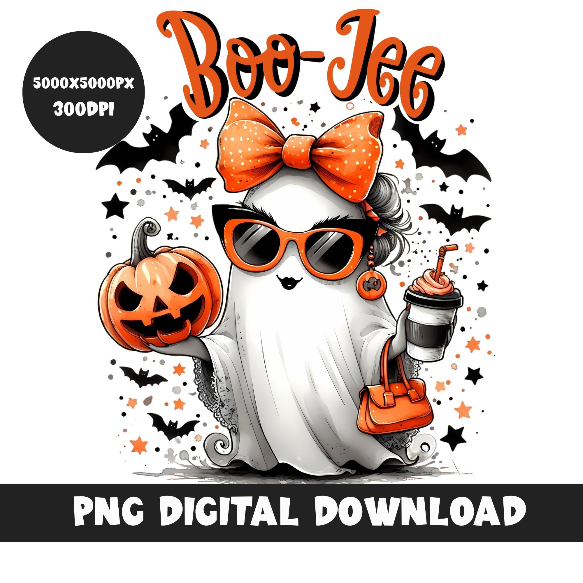 Girl Ghost Boo-jee PNG Printable Download Instant Digital File Sublimation, DTG, DTF Shirt ...