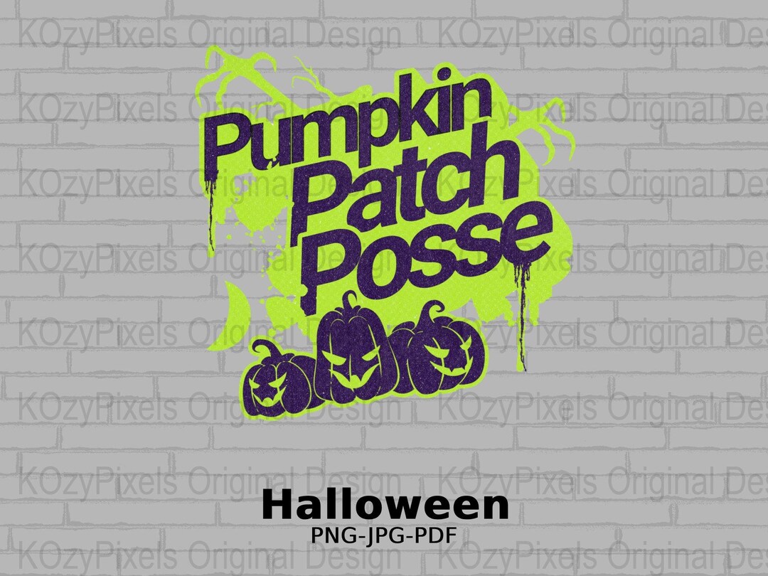 Pumpkin Patch Posse Halloween Instant Download PNG JPG PDF Wall Art ...