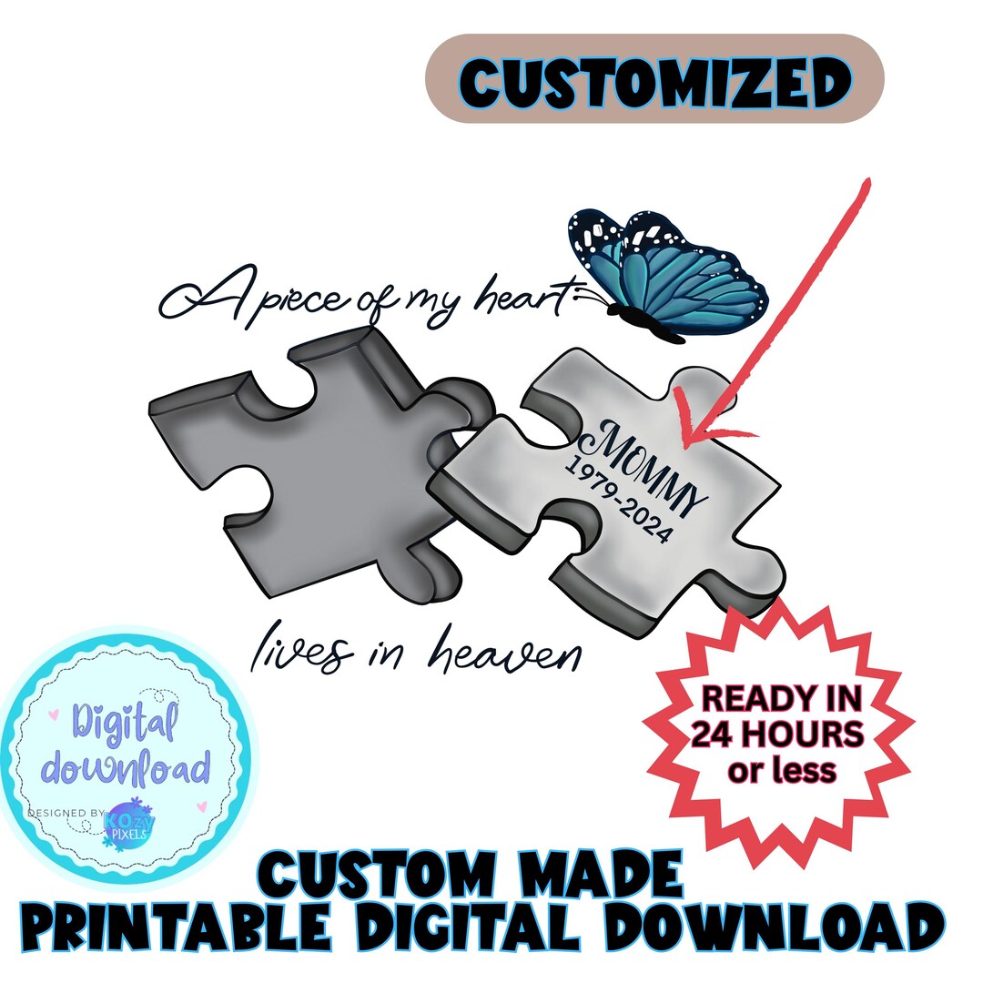 Custom Memorial PNG Digital Download for Memorabilia Personalized Gifts ...