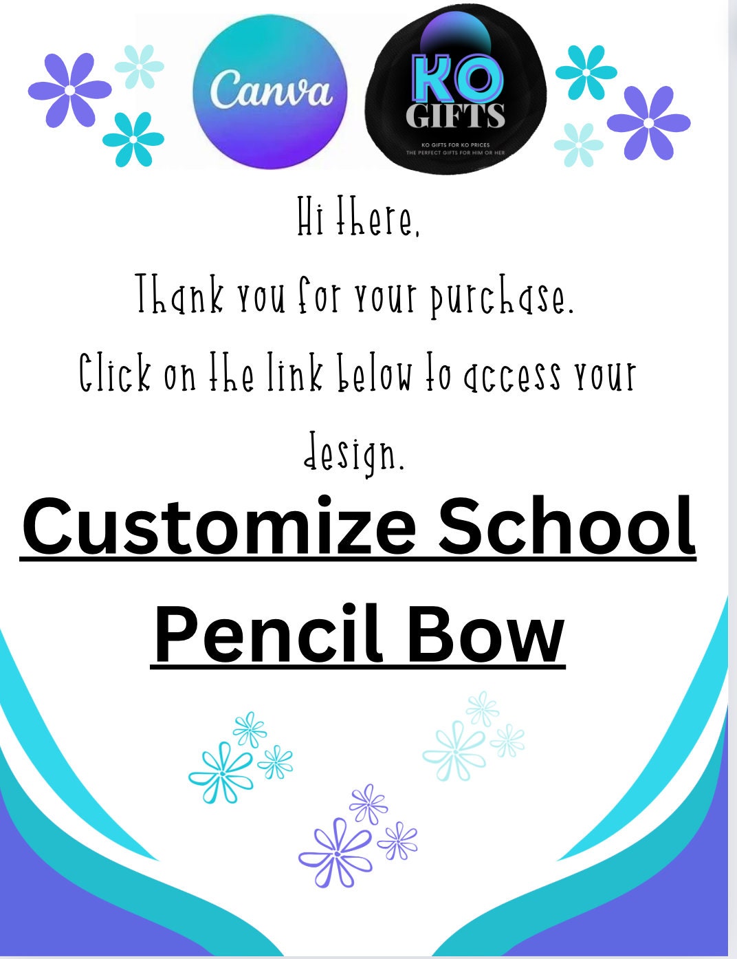 Editable Pencil Bow School Design Template for Girls, Canva Editable ...