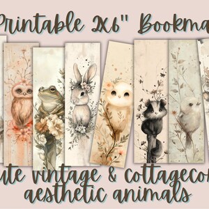 20 Printable Cute Animal Bookmarks, Cute Elegant Whimsical Fantasy Art ...
