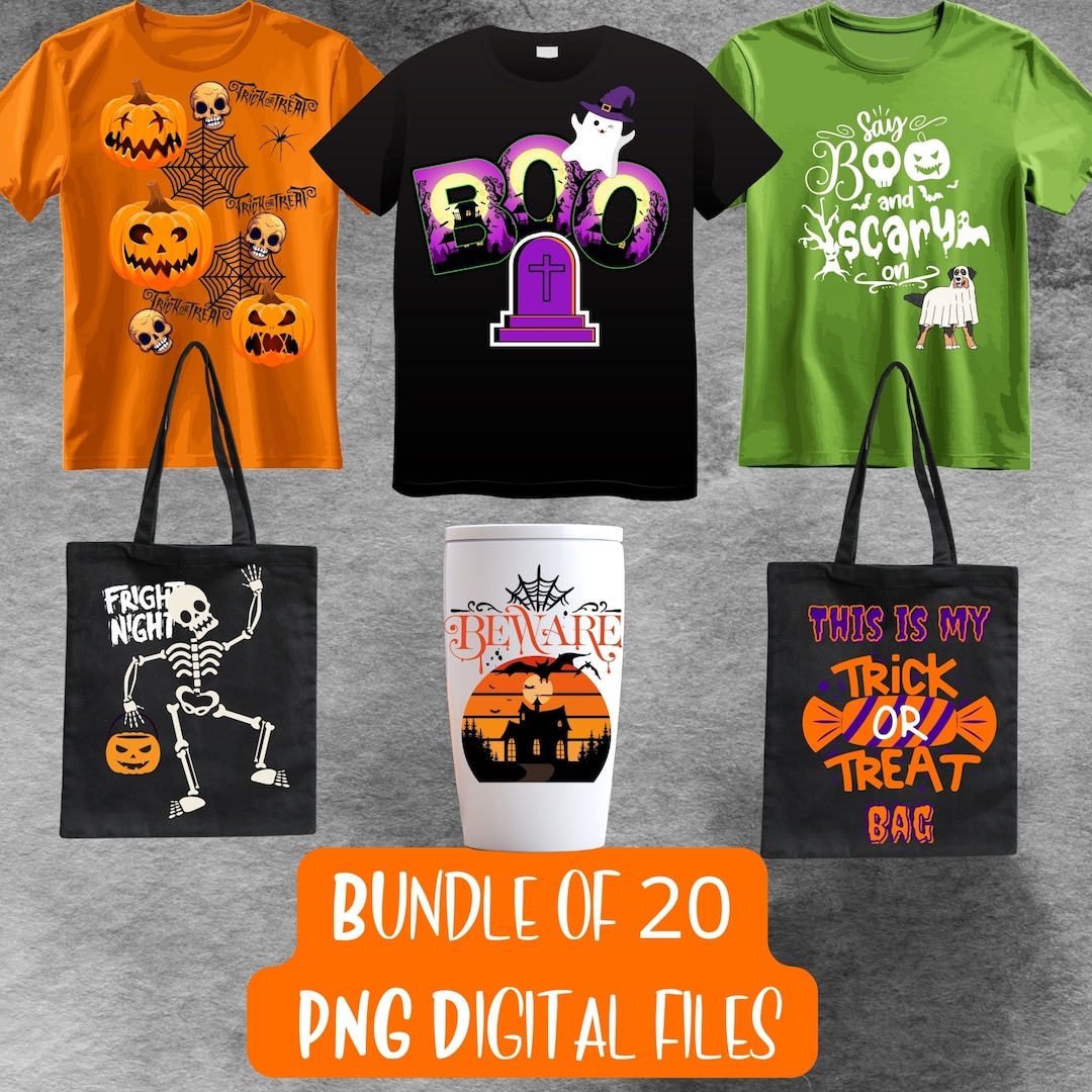 20 Halloween Trick or Treat Bag PNG Designs | Perfect for T-shirts ...