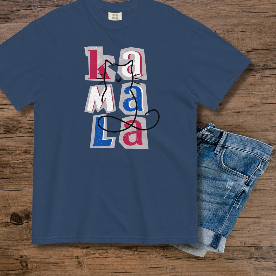 Kamala Harris Shirt, Childless Cat Lady T-shirt, Kamala Cat Font ...