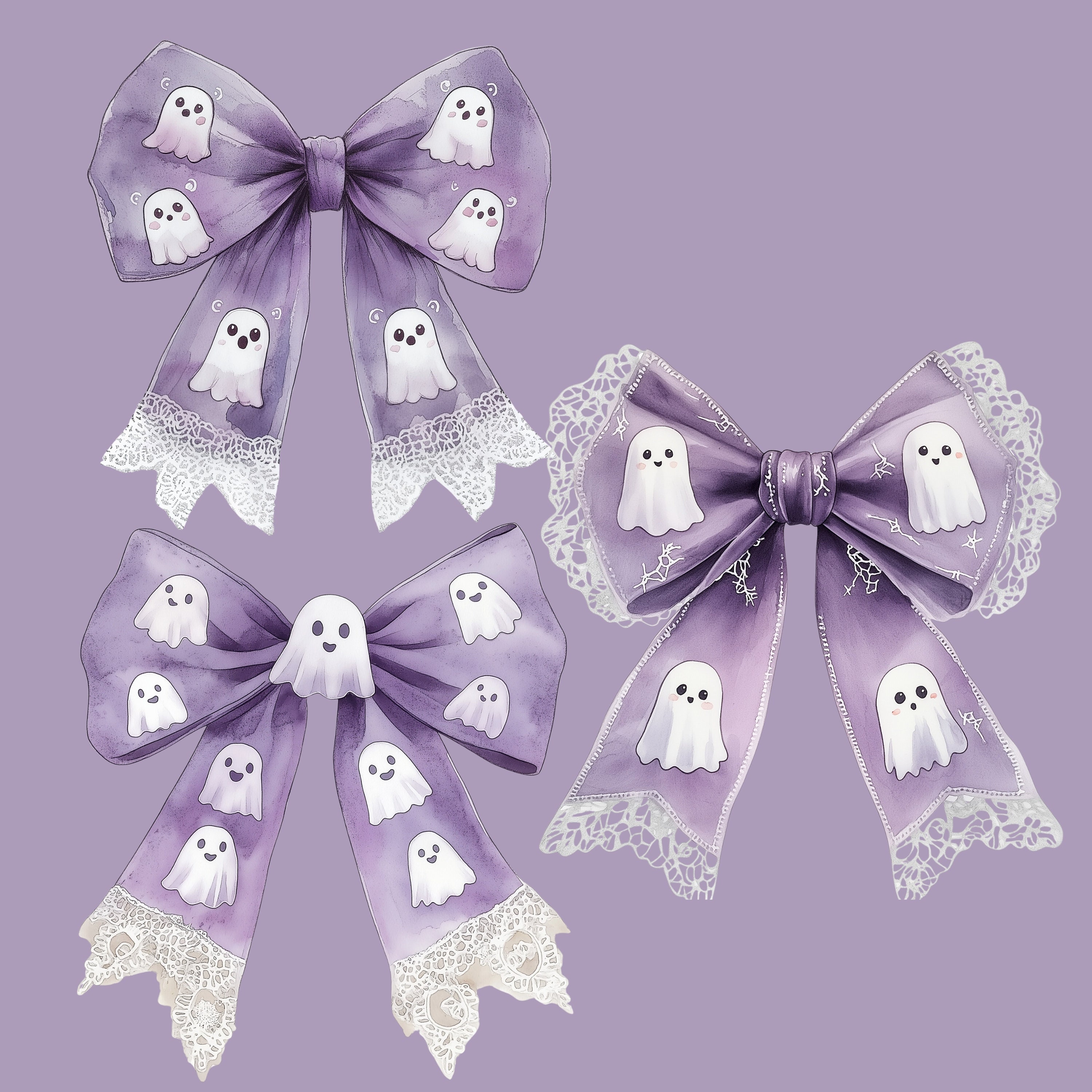 Halloween Coquette Pastel Bows PNG Bundle Spooky Season Aesthetic ...