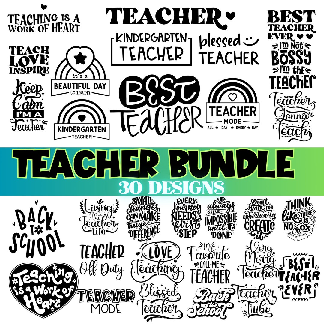 School Teacher Svg Bundle, Teacher Quote Svg, Teacher Svg, School Svg ...