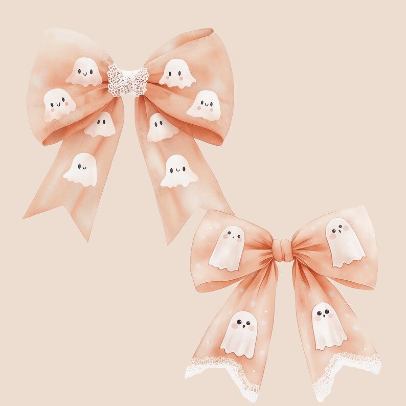 Halloween Coquette Pastel Bows PNG Bundle Spooky Season Aesthetic ...