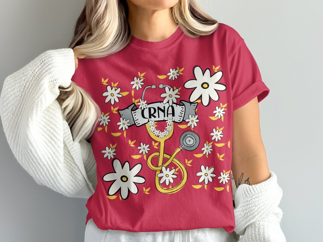 CRNA Nurse Shirt, Floral Stethoscope Design, Cute Medical Gift, Nursing ...