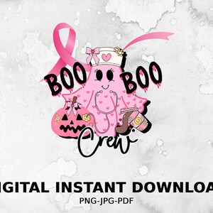 Boo Boo Crew Digital PNG, Cute Halloween Nurse Ghost Art Sublimation ...