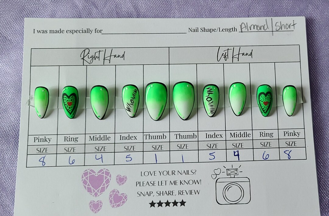 Green and White Grinch Inspo Pop Art Press on Nails - Etsy