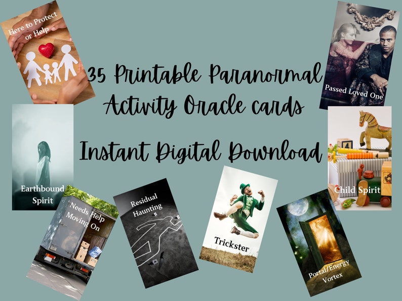 Paranormal Activity Oracle Cards, Digital Download, Paranormal ...