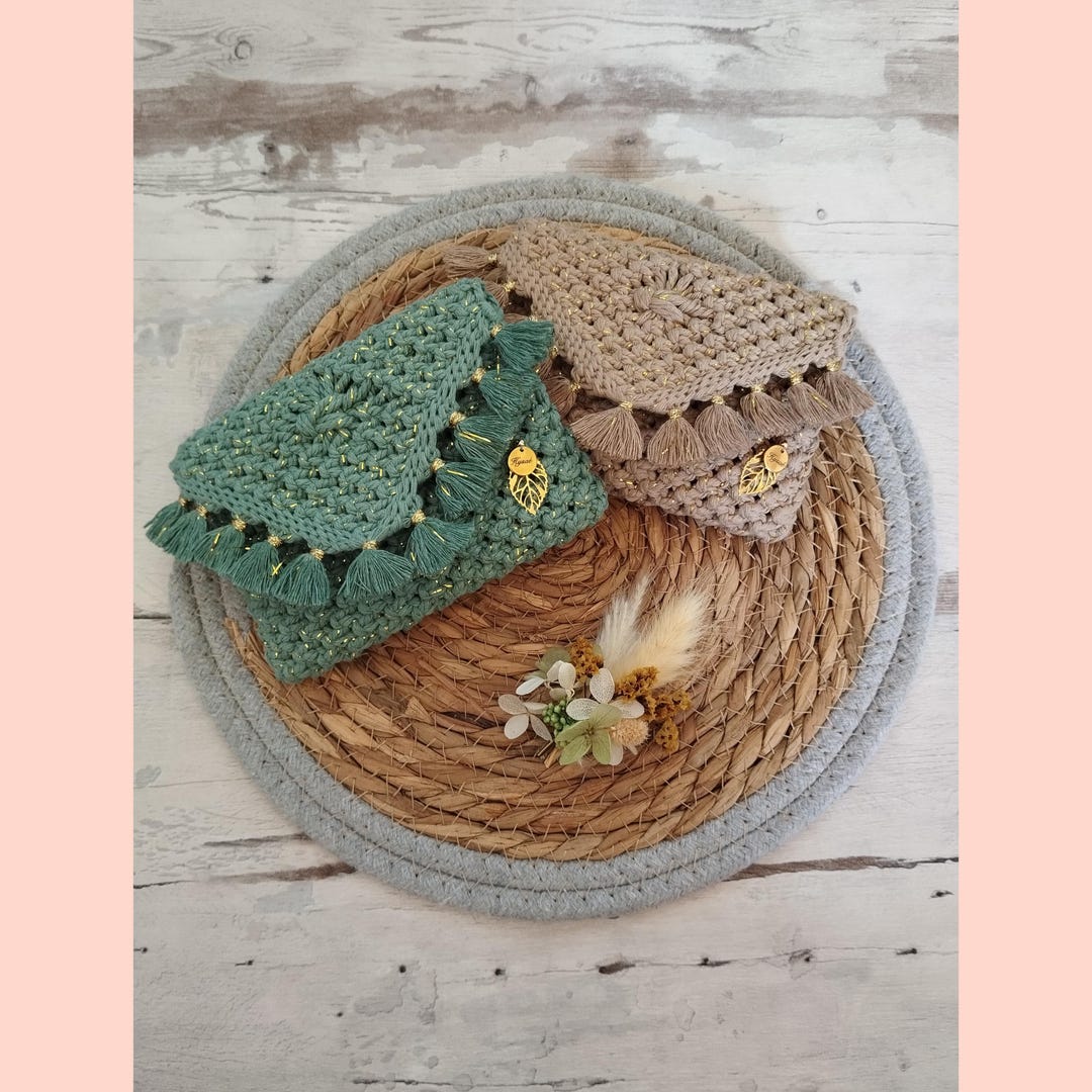 "natura" Macrame Pouch/coin Purse - 2 Sizes - Etsy